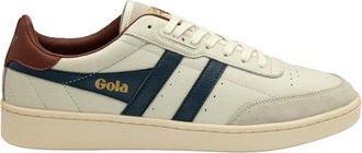 Gola Mixte Contact Leather Baskets, Off White/Navy/Rust, 43 EU