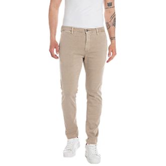 Replay Herren Chino Benni Regular-Fit Hyperflex X-Lite mit Stretch, Coffee Cream 225 (Grau), 29W / 32L