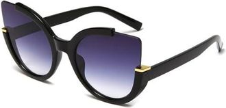 Generic Lunettes de soleil dété semi-sans monture oeil de chat rose transparent pour hommes et femmes Lunettes de soleil de style vintage Uv400, c6, Taille un