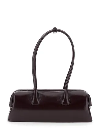 Osoi Womens Shoulder Bag Boat Wide Bordeaux Cow Leather