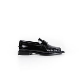 Prada Brushed leather Peep Toe Loafers