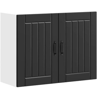 vidaXL Vidaxl - Armoire murale de cuisine Lucca noir bois dingénierie