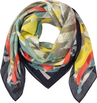 Camel Active Damen Quadratisches Modetuch aus feinem Baumwoll-Modal-Mix Limoncello, womenswear-OS