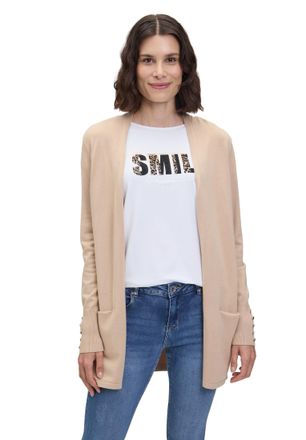 Betty Barclay Damen Feinstrickjacke mit Taschen 44, Beige