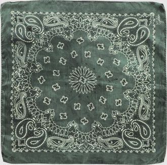 Golden Goose Foulard Soie Imprimé Bandana Vert