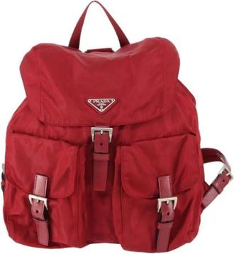 Prada unisex, Pre-owned, Rouge, Taille: ONE Size Pre-owned Nylon Vintage Backpack