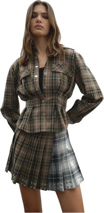 Akep Femme, Blouses et Chemises, Multicolore, Taille: 42 FR Chemise Bustier &agrave; Carreaux