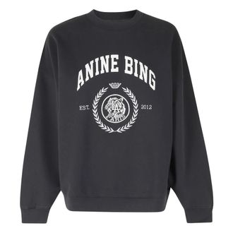 Anine Bing Femme, Sweatshirts et sweats &agrave; capuche, Noir, Taille: 38 FR Miles SweaT-shirt Collegiate