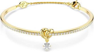Swarovski Lifelong Armreif, Rundschliff, Herz, Wei&szlig;, Goldlegierungsschicht