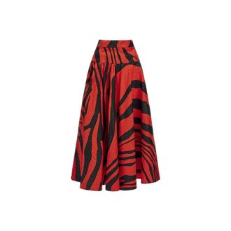 Roberto Cavalli Femme, Jupes, Rouge, Taille: 34 FR Jupe &agrave; imprim&eacute; z&egrave;bre