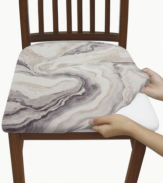 Generic Stuhl-Sitzbez&uuml;ge mit elegantem Marmormuster, dehnbar, waschbar, Spandex-Kissenbez&uuml;ge, modern, dekorative Schonbez&uuml;ge f&uuml;r Wohnzimmer und Essbereich, 6 