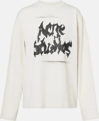 Acne Studios Sweat-shirt Logo en coton m&eacute;lang&eacute;
