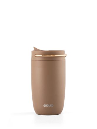 Equa Cup - Thermobecher aus Edelstahl mit Keramikbeschichtung - H&auml;lt bis zu 4 Stunden hei&szlig; - 100% Auslaufsicher & mit Silikonboden - Umweltfreundlich & Sty
