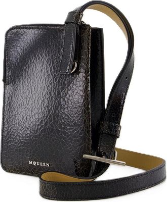 Alexander McQueen Mens Sling Crossbody - Alexander Mcqueen Leather Black Calfskin Bags Crossbodies