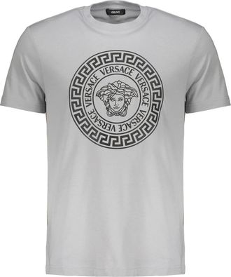 Versace Homme, Tops, Gris, Taille: M T-shirt doux avec motif circulaire