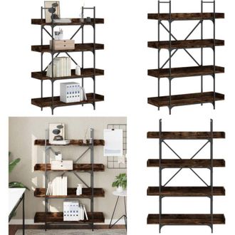 vidaXL Vidaxl - B&uuml;cherregal 4 B&ouml;den R&auml;uchereiche 100x33x145,5 cm Holzwerkstoff - Bucherregal - Regal - Holzm&ouml;bel - Wohnraumgestaltung - Industrielles Design