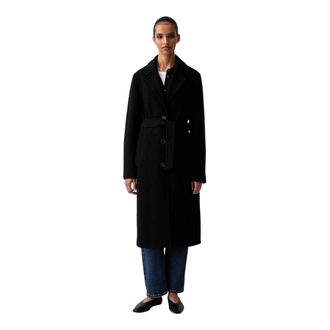 Marc O'Polo Manteau droit en laine - Femme - Manteaux - Noir - Taille: 42 FR
