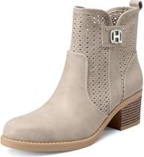 Queen Helena Bottines &agrave; talons bas pour femme X34-70, beige, 36 EU