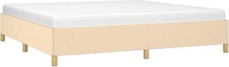 vidaXL Bettgestell ohne Matratze Creme 200x200 cm Stoff Vidaxl