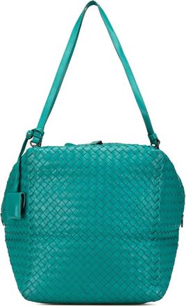 Bottega Veneta Hobo Bags - Nappa Intrecciato Cube Shoulder Bag - Gr. unisize - in Blau - f&uuml;r Damen