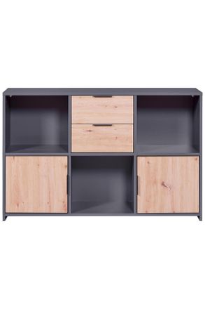 Livetastic Kommode, Anthrazit, Eiche Artisan, Metall, 2 Schubladen, 120x77x30 cm, Wohnzimmer, Kommoden & Sideboards, Kommoden