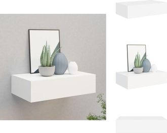 vidaXL Vidaxl - tagère à tiroir murale Blanc 40x23,5x10 cm mdf - Étagère Murale - Étagère à Tiroir - Rangement Mural - Déco Murale - Meuble Blanc