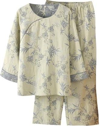 Generic Pyjama japonais pour femme, kimono Hanfu pour femme, pyjama fantaisie vintage avec impression de branches, vêtements de détente poétiques de style chi