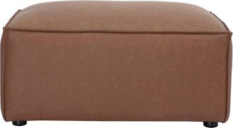 Miliboo Fußhocker aus braunem Leder