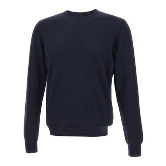 Gran Sasso Extra Merino Wollpullover mit Rundhalsausschnitt - - Knitwear - Herren - Blau - 2XL