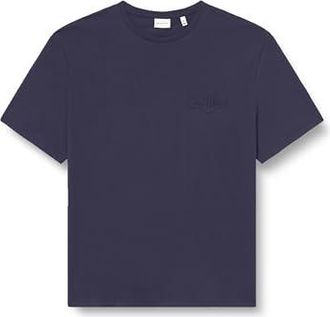 GANT Reg Tonal Shield SS T-Shirt, Bleu Nuit, M Hommes