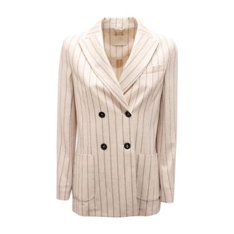 Circolo 1901 Fd3560 D.petto Lino Cotone - - Jackets - Damen - Wei&szlig; - XL