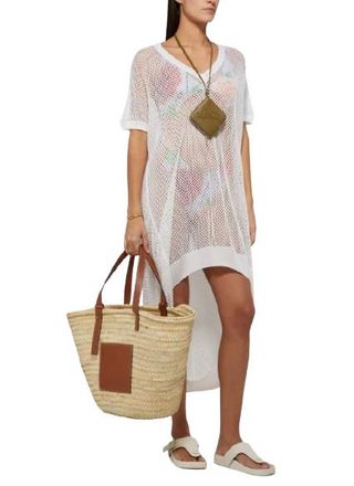 Loewe x Paulas Ibiza White Cotton Fishnet Dress Size S