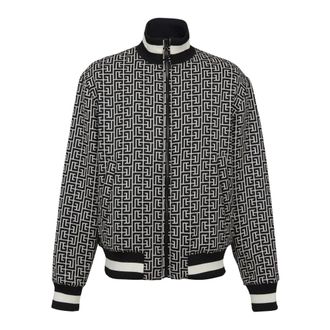 Balmain Homme, Vestes, Bleu, Taille: XL Bomber r&eacute;versible &agrave; monogramme