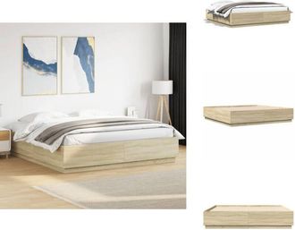 vidaXL Cadre de lit sans matelas chêne sonoma 180x200 cm - Cadre De Lit - Lit Double - Lit Moderne - Lit En Bois - Sommier