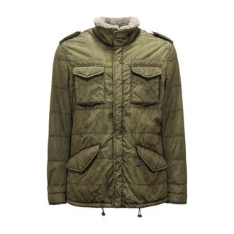 Hev&ograve; Leichte gesteppte Jacke mit abnehmbarem Kragen - - Jackets - Herren - Gr&uuml;n - L