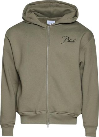 Rhude Homme, Sweatshirts et sweats &agrave; capuche, Vert, Taille: XL Classique Zip Up Sweat &agrave; capuche