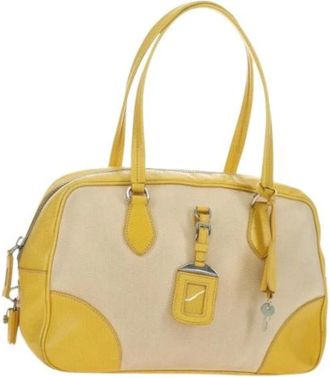 Prada Sac &agrave; main vintage Pre-owned - Femme - Pre-owned - Beige - Taille: ONE Size