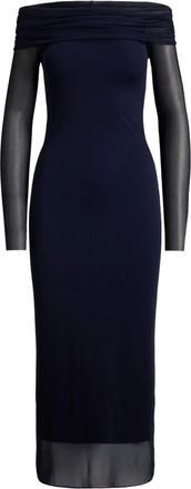 Ralph Lauren Collection Schulterfreies Audria Midikleid im Layering-Look - Blau