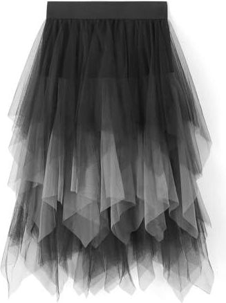 Generic Body m&eacute;tallique pour femme - Taille haute &eacute;lastique - Jupe midi - Jupe superpos&eacute;e irr&eacute;guli&egrave;re en maille - Jupe dHalloween, Jaune clair., M