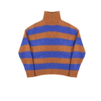 Nenette Femme, Pulls, Multicolore, Taille: 40 FR Pull Col Roul&eacute; Ray&eacute;