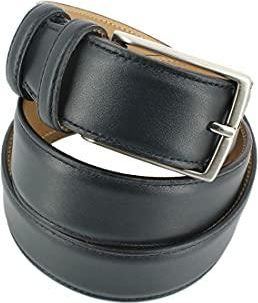 Robert Charles Ceinture classiques. RANCH, Cuir. Bleu Marine - Uni - FABRIQUE EN ITALIE. M : 84-92cm