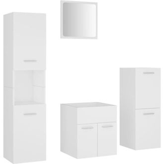 vidaXL Ensemble de meubles de salle de bain Blanc Agglom&eacute;r&eacute; vidaXL