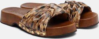 Ganni Mules Tia &agrave; imprim&eacute; l&eacute;opard