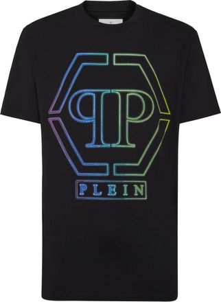 Philipp Plein Homme, Tops, Noir, Taille: XL T-shirt Col Rond MC