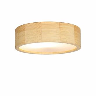 Licht-Erlebnisse Plafonnier dint&eacute;rieur Arbaro de forme ronde en bois de pin dans un style moderne E27 &Oslash;27cm - Pin