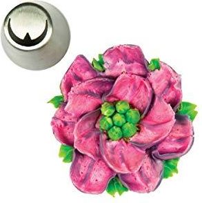 Silikomart Silikomart | Decor Tube 01, Dekoratives Mundstück aus Edelstahl für Sac a Poche, Bogenspitze, Größe Ø 25 mm