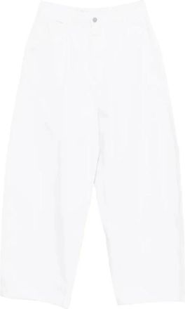 Christophe Lemaire Femme, Pantalons, Blanc, Taille: 36 FR Pantalon Large en Denim