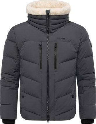 Stone Harbor Herren Winterjacke warme Steppjacke mit Brusttaschen und kuscheligem Kragen Ansello XX Anthracite Gr. XL