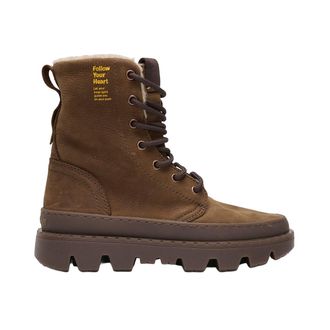 Satorisan Unalome Laces Premium Wool - High-top Damen - Vintage Leder Stiefel Bequem, Nachhaltig und Dauerhaft - Farbe Mid Brown - Gr&ouml;&szlig;e 38