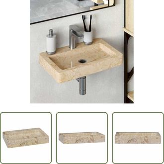 vidaXL vidaXL Creme - Wandwaschbecken Creme 38x24x6,5 cm Marmor